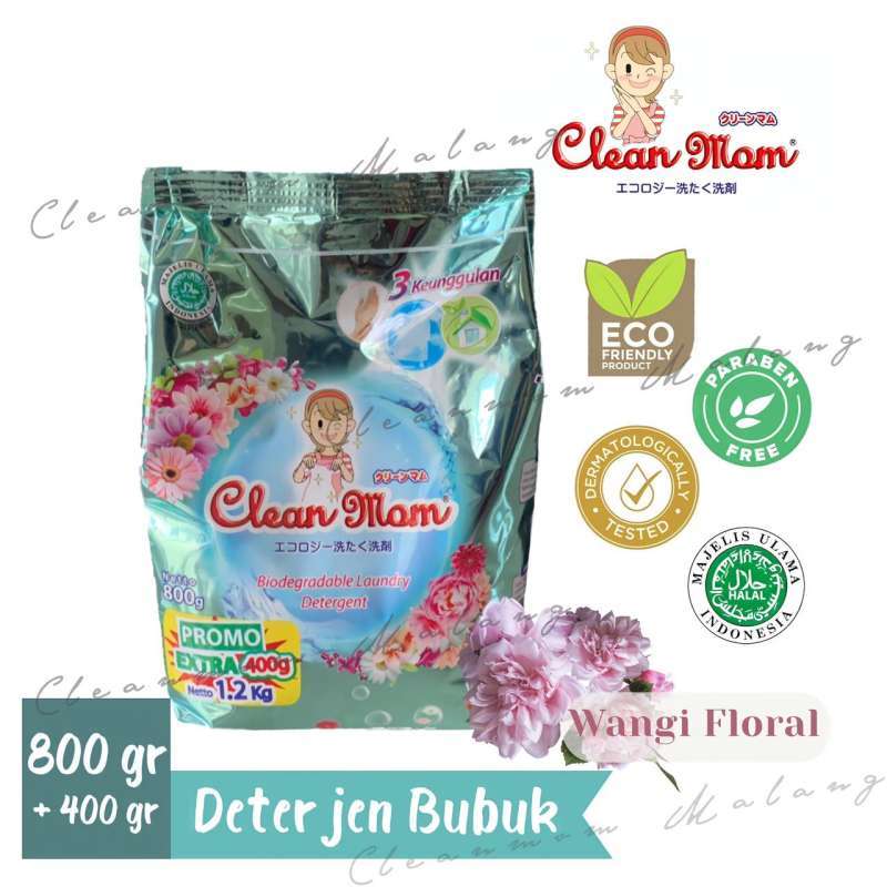 Promo Clean Mom Detergent Powder/Bubuk 1200 GRAM Diskon 25% di Seller ...