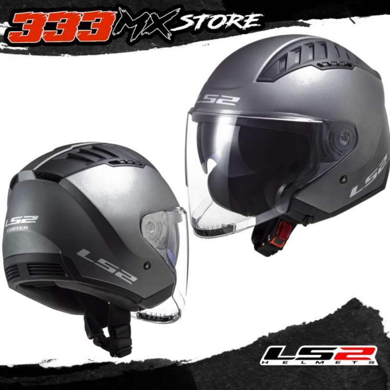 Jual HELM MOTOR HALF FACE LS2 OG600 COPTER TITANIUM HELM MOTOR LS2 ...