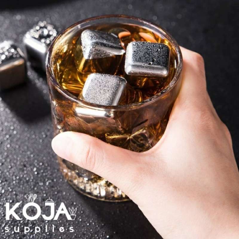 Jual RECOMMENDED Ice Cube Es Batu Kotak Besi Stainless Steel 8 Pcs ...