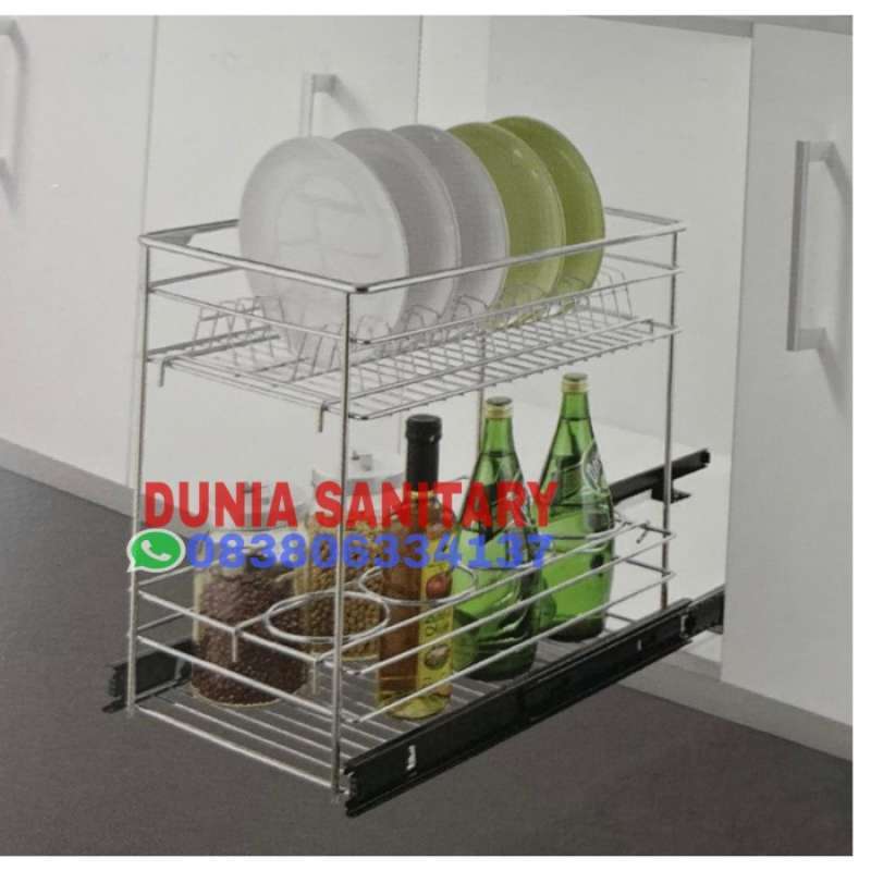 Jual Rak piring Lemari Tarik kabinet Botol Bumbu Stainless for kitchen ...
