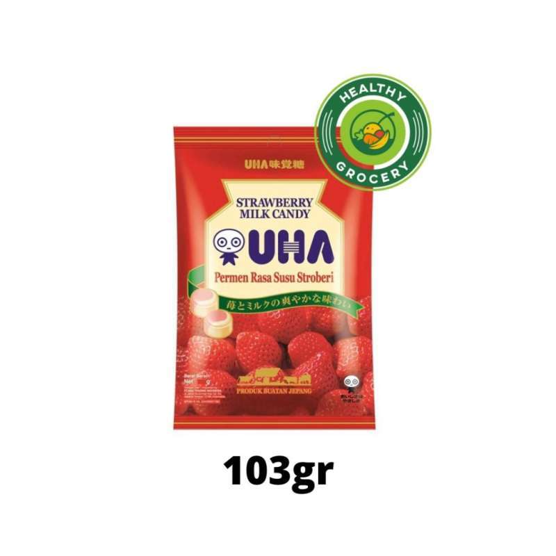 Jual Uha Strawberry Milk Candy 103gr / Permen Rasa Susu Stroberi di ...