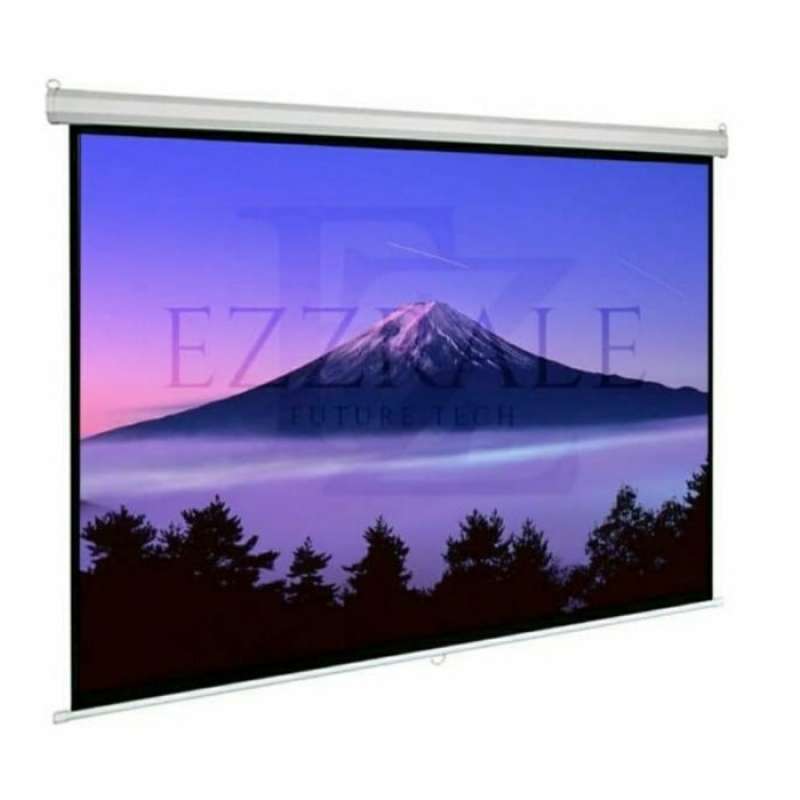 Jual PROMO LAYAR PROYEKTOR MOTORIZED SYSTEM 100 INCH 221X125 CM 16:9 di ...
