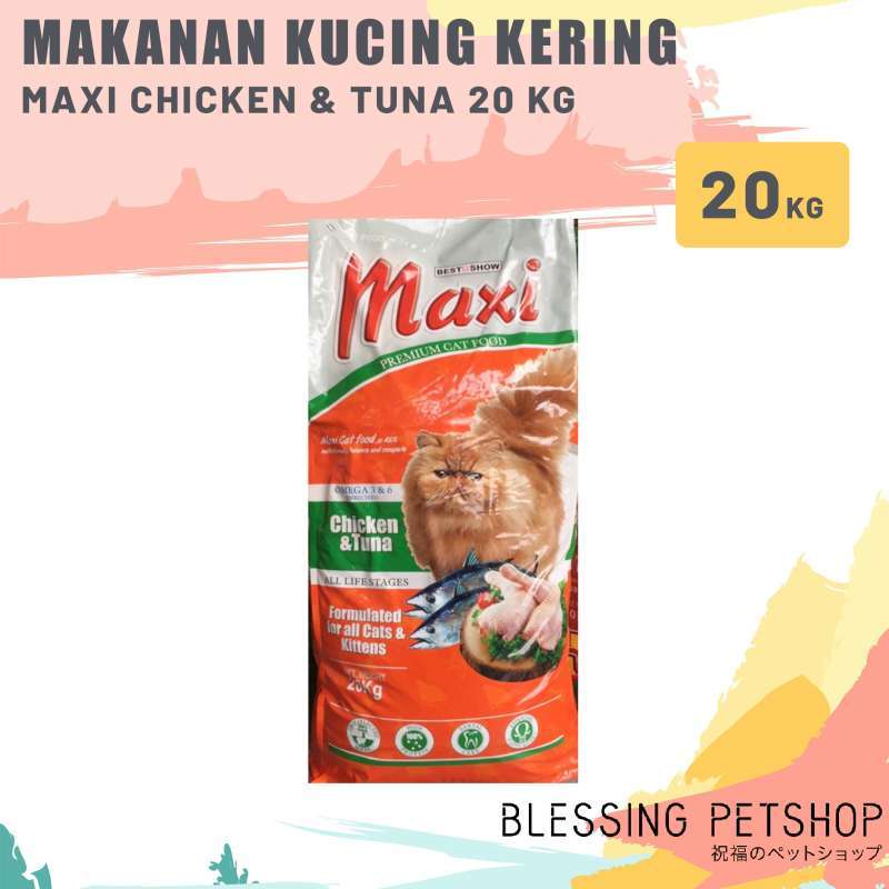 Jual MAKANAN KUCING MAXI CHICKEN & TUNA 20 KG / CATFOOD MAXI CHICKEN ...