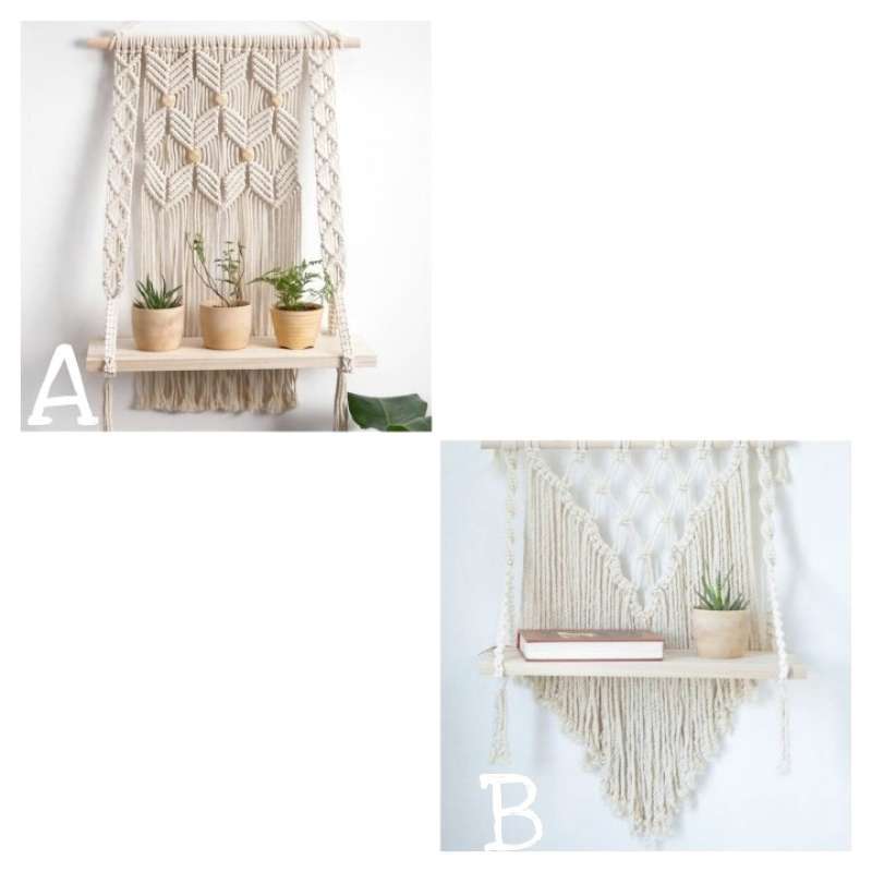 Jual Rak Ambalan Dinding Gantung Macrame Shelf Hanging (Ms04) Kode 098 ...