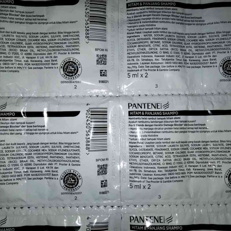 Jual Pantene Hitam Dan Panjang Shampoo [10 Ml/12 Sachet] Di Seller A.r ...