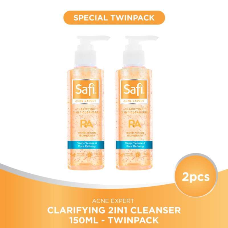 Promo SAFI Acne Clarifying 2in1 Cleanser 150ml - TWINPACK Diskon 18% di ...
