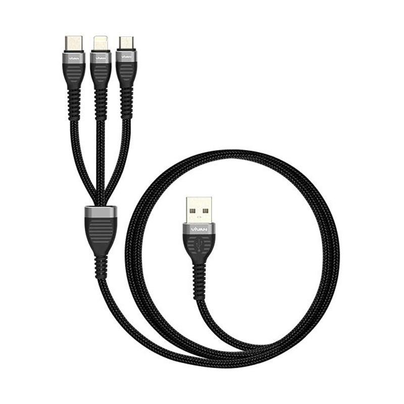 Jual Kabel VIVAN YT120 3in1 Fast Charging Cable [Micro + Lightning ...