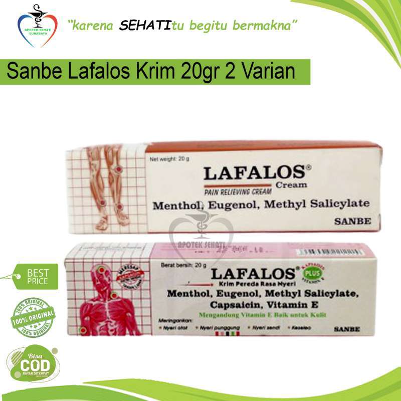 Jual Lafalos Plus Krim Sanbe Lafalos Cream 20gr Pereda Nyeri Keseleo ...