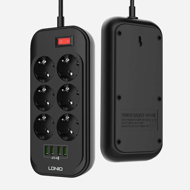Jual Stop Kontak USB LDNIO SE6403 6 Power Socket 4 Port USB Fast Charging di Seller CIPTA JNJ ...