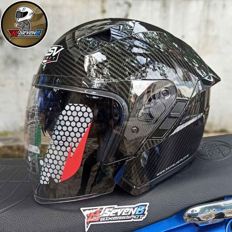 Jual HELM RSV SV300 SOLID CARBON GLOSSY DOUBLE VISOR SV 300 ORIGINAL ...