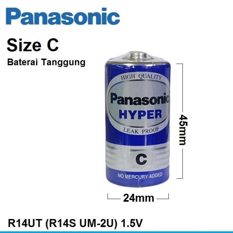 Promo Panasonic Batu Baterai Ukuran C R14 Biru Batere Um2u Per 2pcs ...