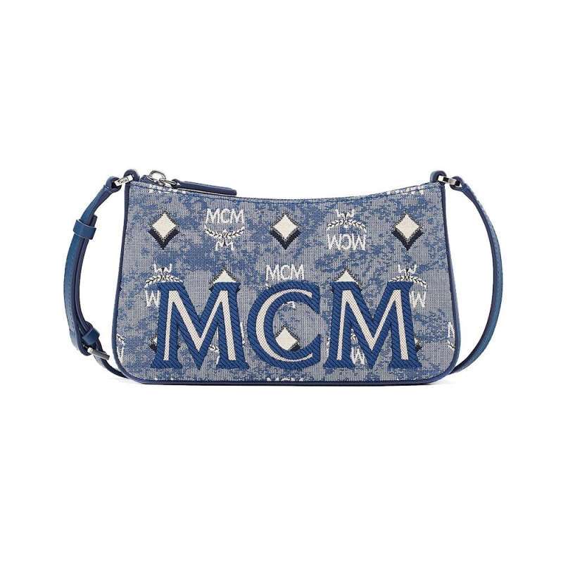 Jual MCM Mini Shoulder Bag in Vintage Jacquard Monogram Blue di Seller ...