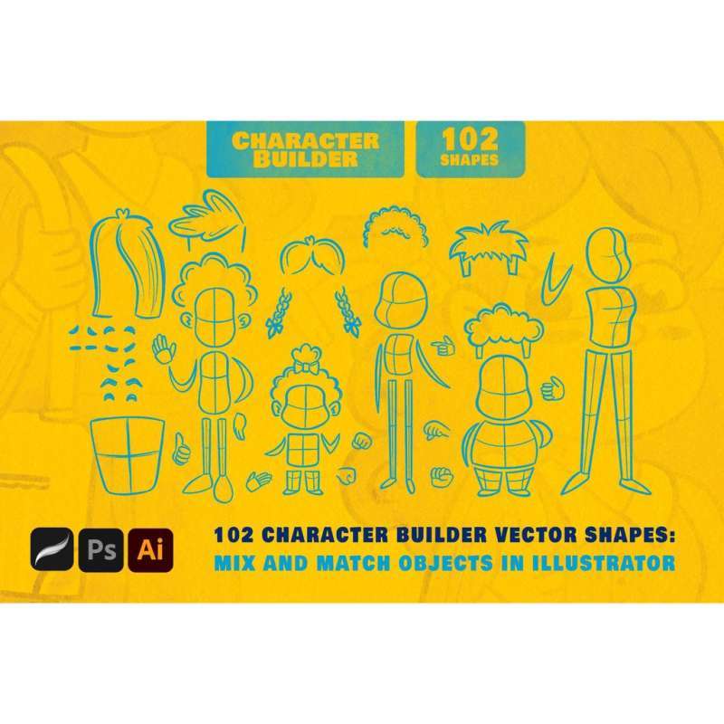 Jual Character Builder Drawing Toolkit - Procreate - Adobe Photoshop & Illustrator Di Seller ...