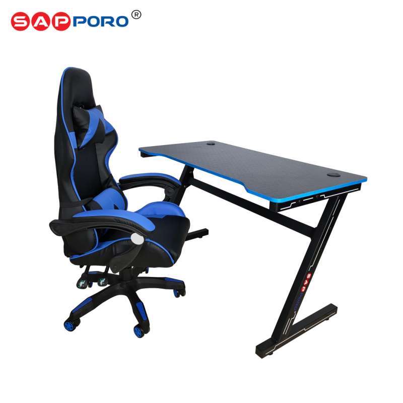 Jual SAPPORO SAXTON - Meja Set Gaming | Set Gaming Desk - Blue & Black ...