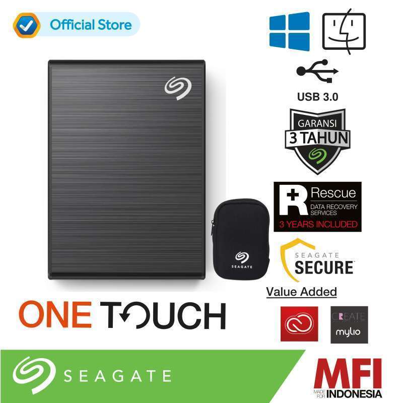 Promo Seagate One Touch Hdd - Hardisk Eksternal 1tb + Pouch - Hitam ...
