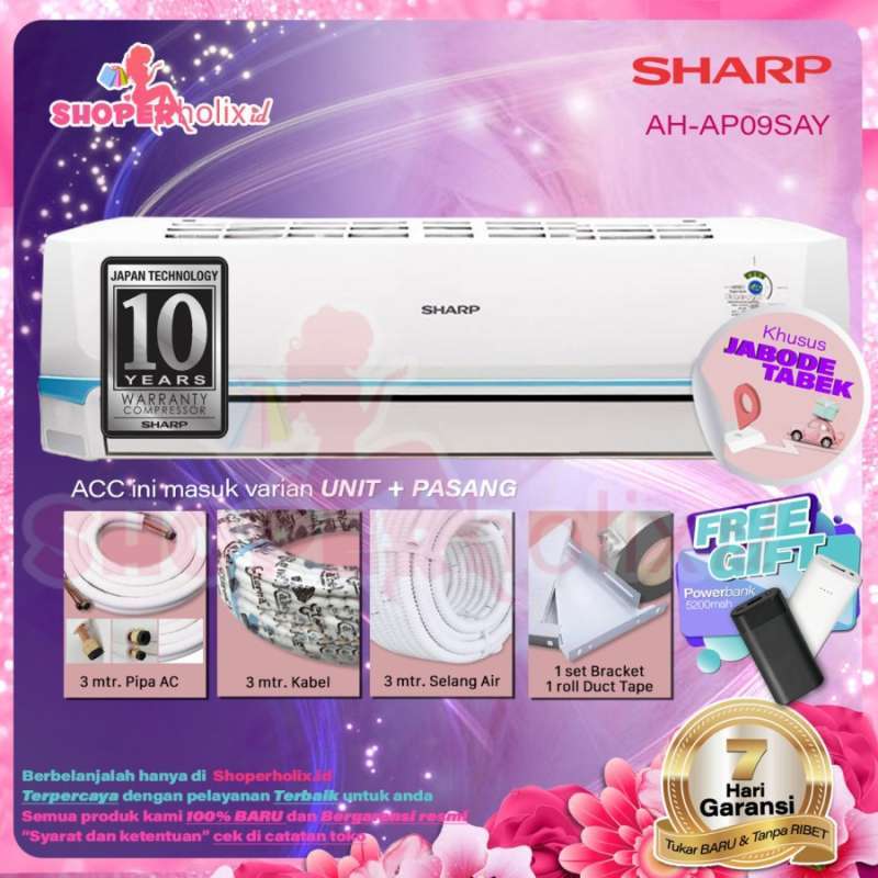 Jual AC SHARP AH-A 9SAY 9 SAY 1PK 1 PK 800 W STANDART THAILAND di ...