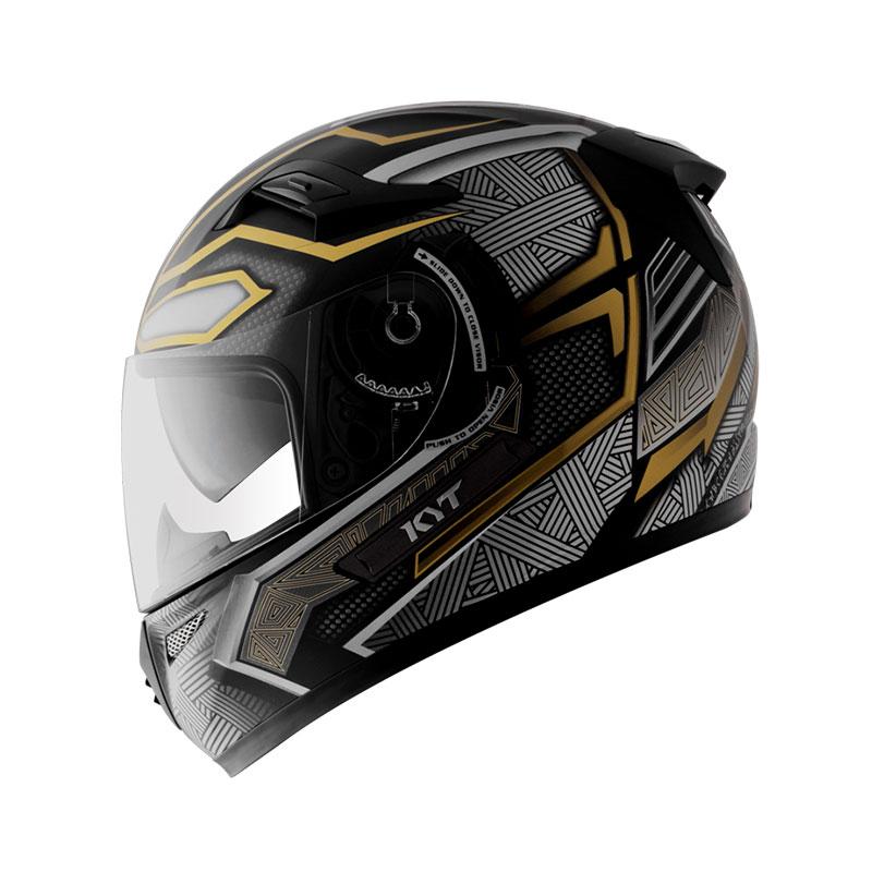 Jual KYT-K2 Rider Black Panther Helm Full Face - Black Doff/Gold di ...