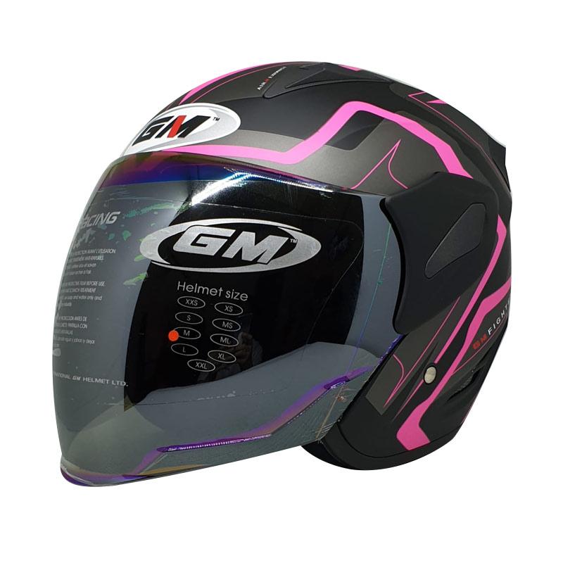 Jual Gm Fighter Gv2 Helm Half Face - L Black Matte Pink Di Seller ...
