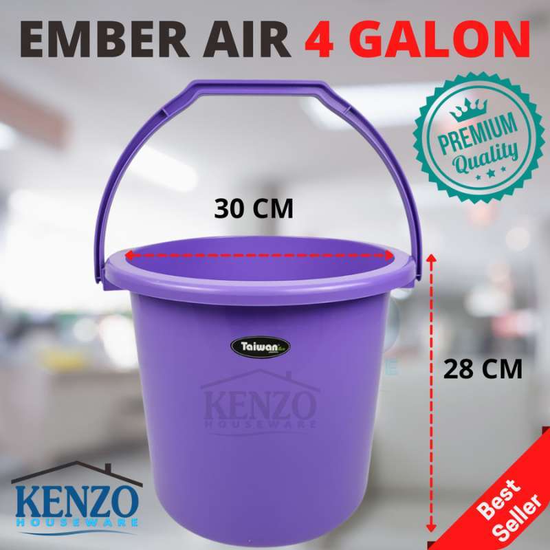 Jual Ember Plastik Taiwan 6 Liter 4 galon Ember Mandi Pel Warna KUAT ...