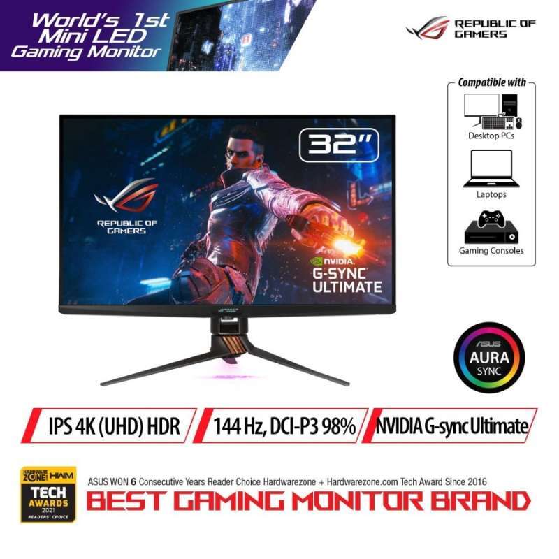 Jual ASUS ROG Swift PG32UQX 32 inch 4K UHD IPS 144Hz 1ms - Gaming ...