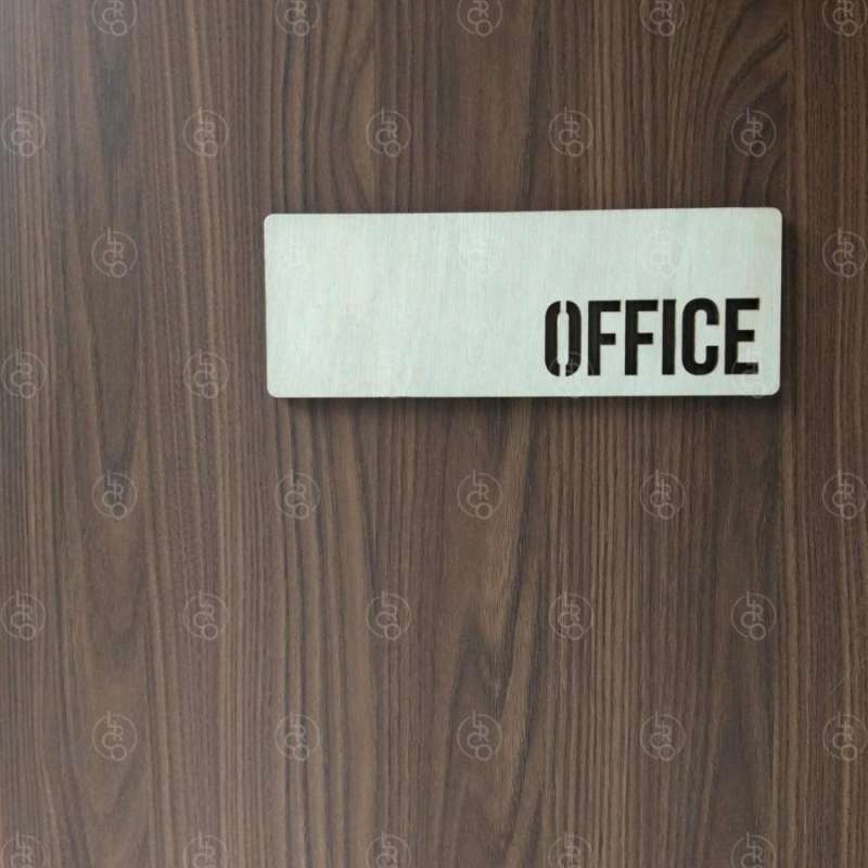 Jual Wooden Door Sign Label Papan Pintu Kayu Nama Ruang - OFFICE di ...