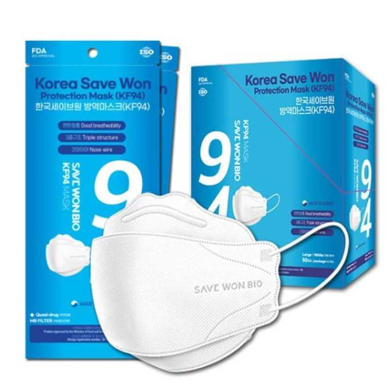 Jual MASKER KOREA KF94 SAVE WON BIO 1 PCS // BLACK EDITION / WHITE ...