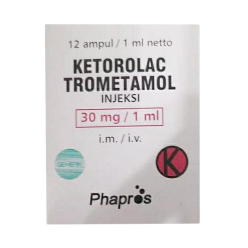 Jual Phapros Ketorolac injeksi Obat Resep Dokter [1 box/ 12 ampul] di ...