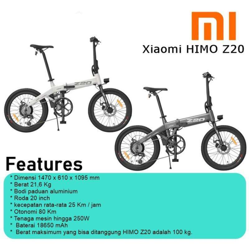 Promo Xiaomi Himo Z20 Sepeda Lipat Elektrik Smart Moped Bicycle Diskon 6% Di Seller ...