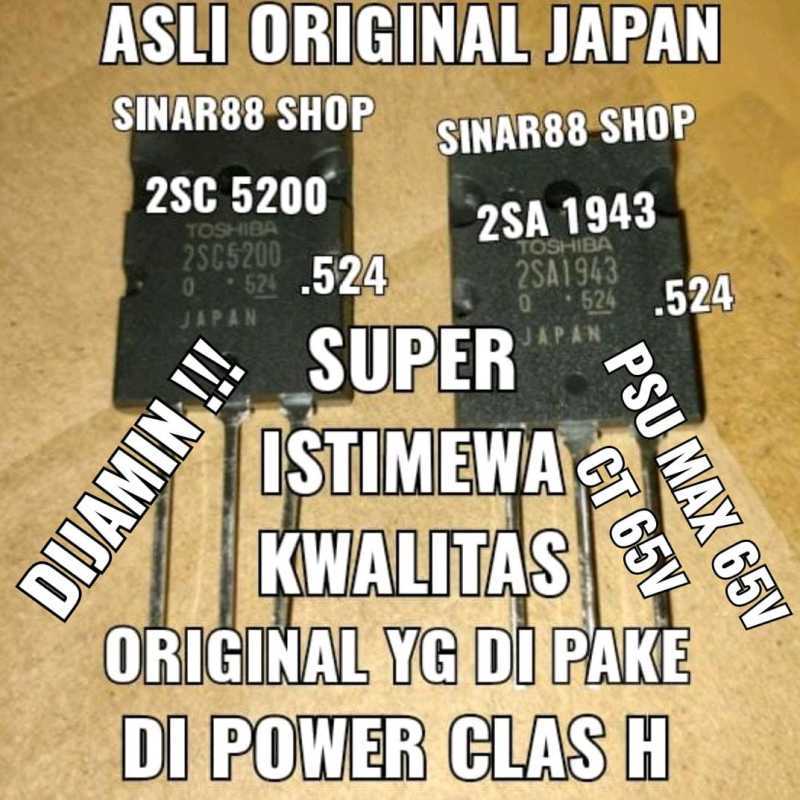 Jual TR TRANSISTOR ASLI ORIGINAL TOSHIBA FINAL 2SA1943 2SC5200 1943 5200 2SA 2SC di Seller ...