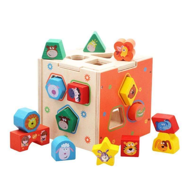 Jual Mainan Edukasi Anak Sorting Box Kotak Kayu Geometri Puzzle Block ...