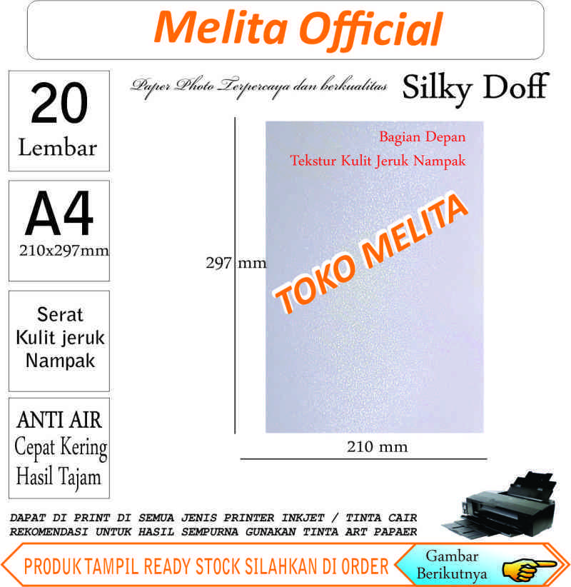 Jual FUJI kertas foto doff A4 260gram isi 20 Lembar anti air tekstur ...