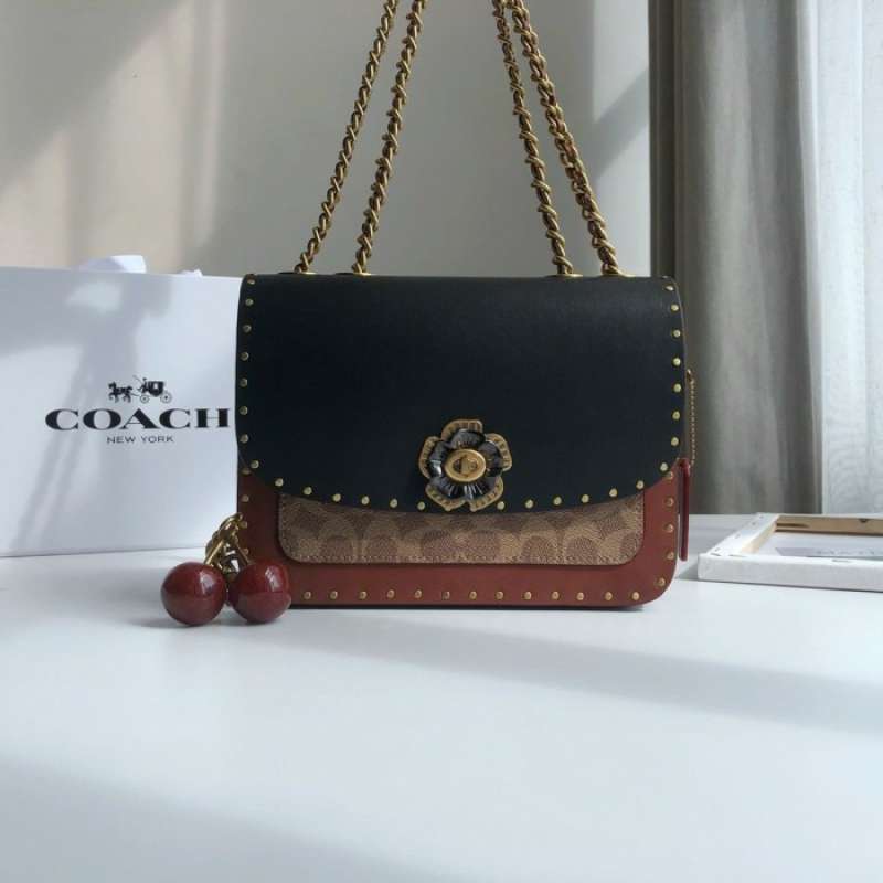 Jual Coach Madison Shoulder Bag In Signature Canvas With Rivets And ...