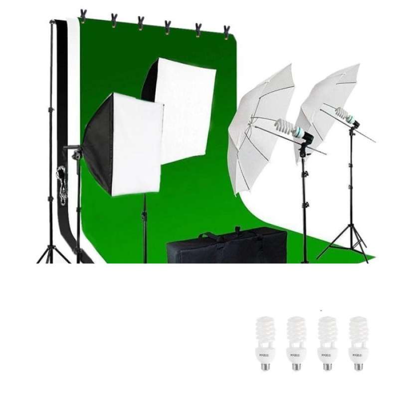 Promo Paket Lighting Studio dengan tiang background/ stand background ...