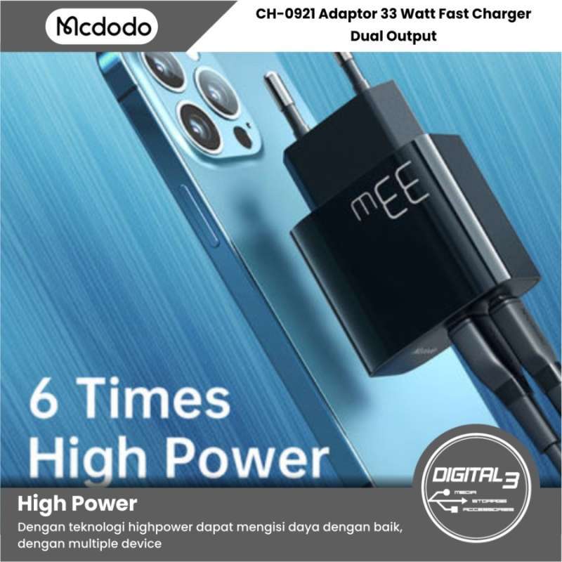 Jual Mcdodo Ch-0921 Charger 33w Adapter Usb A + Type C Fast Charging Pd Qc Di Seller Digital 3 ...