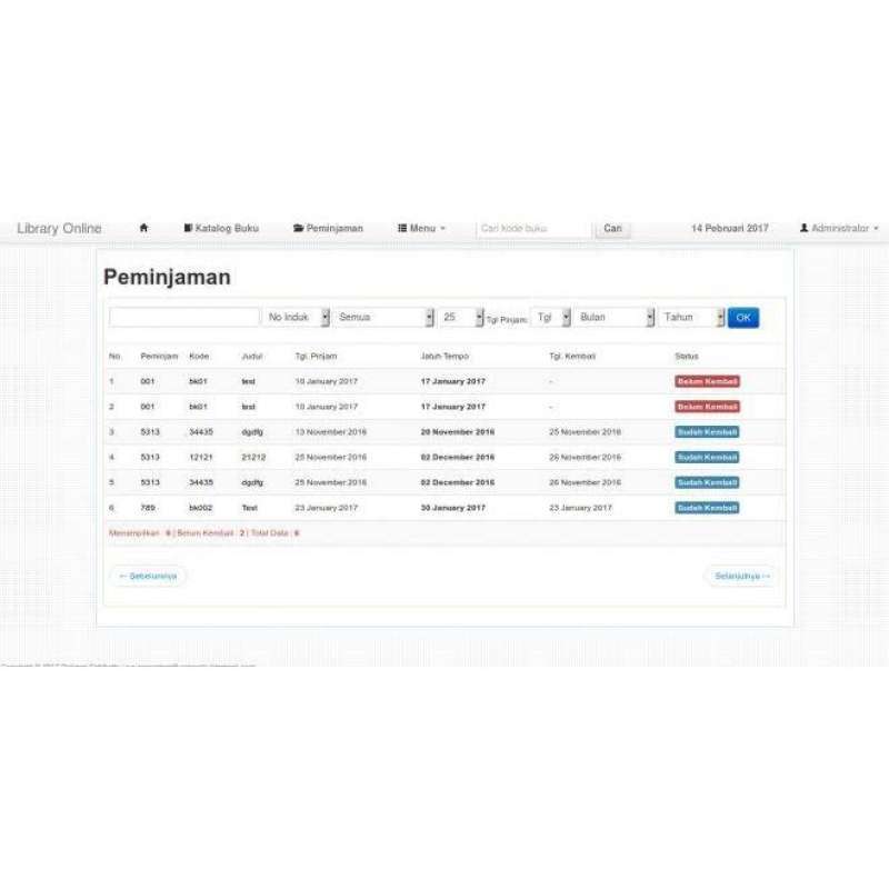 Jual Source Code Sistem Perpustakaan Online Berbasis Website di Seller P-Store Net - Karangsoko ...