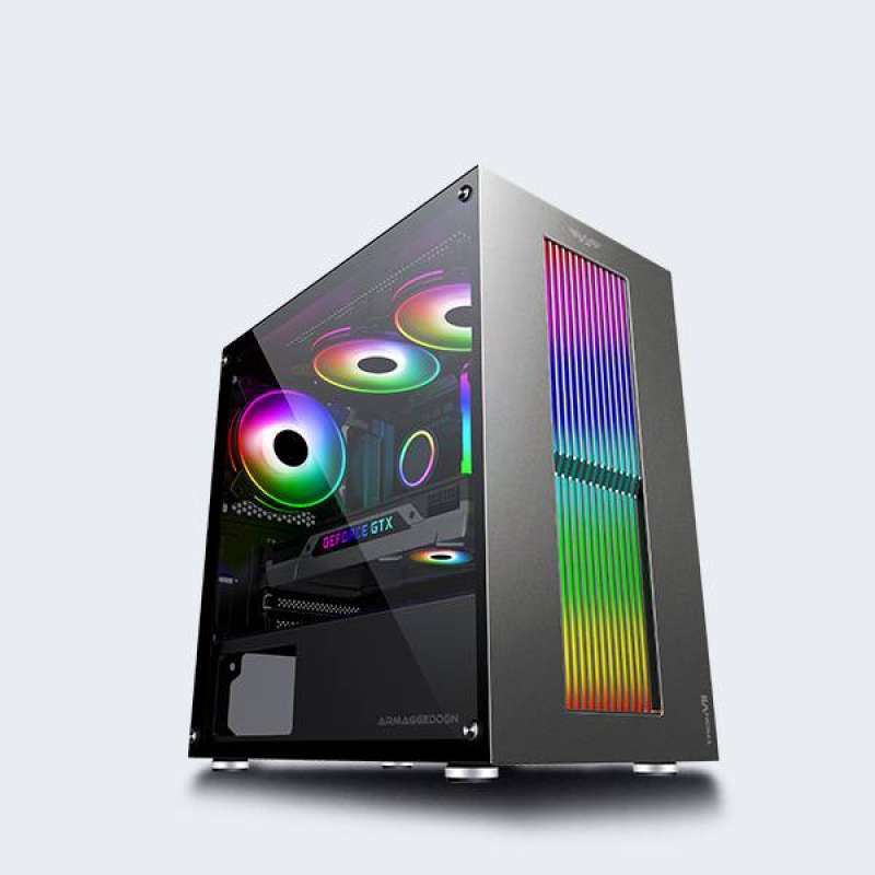 Promo ARMAGGEDDON TRON VII MIRCO-ATX GAMING PC CASE WITH TEMPERED GLASS ...