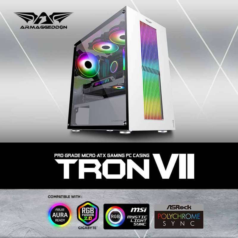 Jual ARMAGGEDDON TRON VII MIRCO-ATX GAMING PC CASE WITH TEMPERED GLASS ...