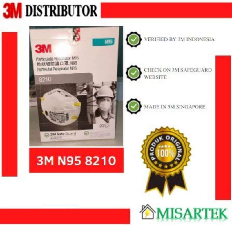 Jual 3M Masker N95 8210 Particulate Respirator - 1 Box [20 Masker] di Seller MISARTEK Store ...