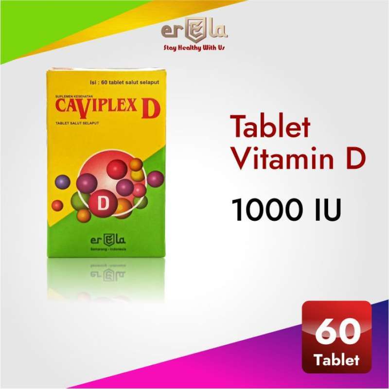 Jual CAVIPLEX D botol / tablet supplemen vitamin D1000iu botol 60 ...
