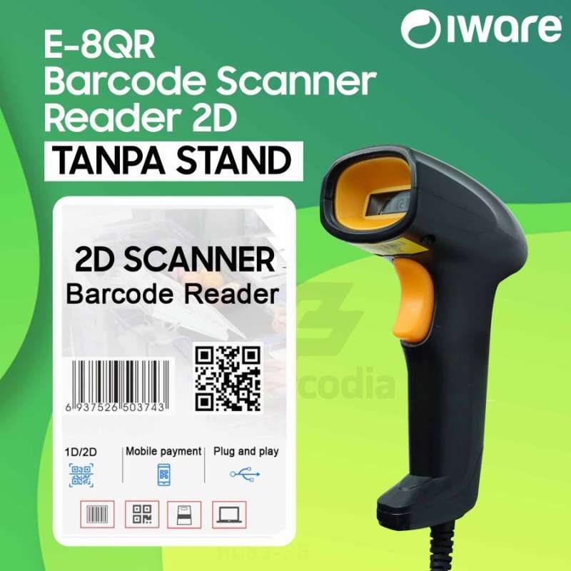 Promo Barcode Scanner Iware E-8qr 1dimensi & 2dimensi Scan Barcode 1d ...