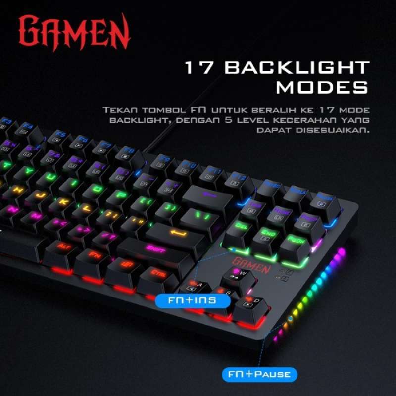 Jual Keyboard Gaming Gamen Titan II Mechanical RGB 17 Mode di Seller ...