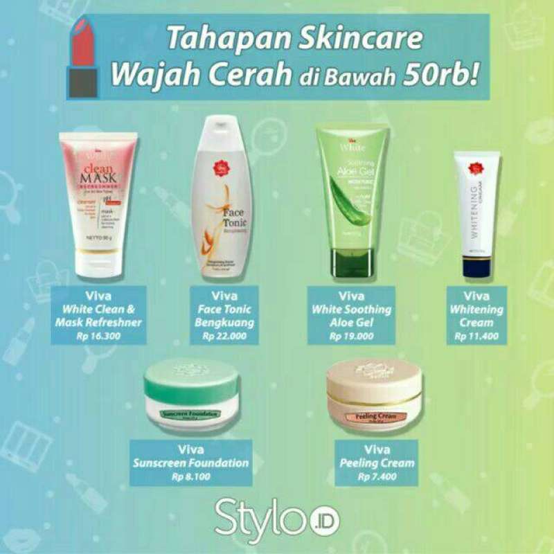 Jual Paket Perawatan Skincare Wajah Cerah Whitening dibawah Viva di ...