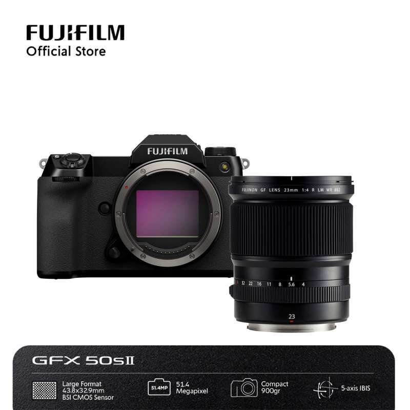 Jual Fujifilm Gfx50s Ii Body Only Promo Pwp Lensa Gf 23mm F/4 R Lm Wr Mirrorless Medium Format ...