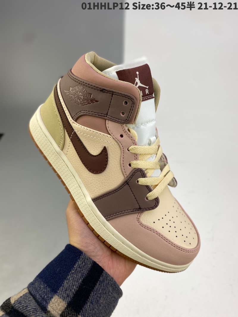 Jual NIKE AIR Jordan 1 Mid se medium top red bean milk tea aj1 st ...