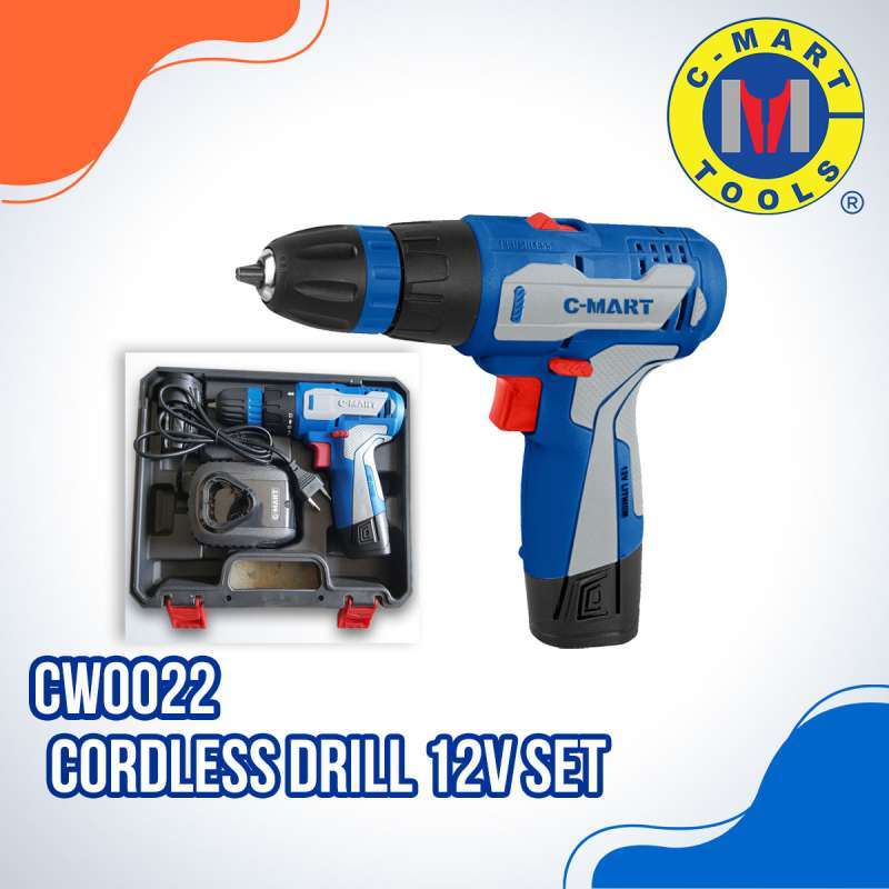 Jual C-MART TOOLS CW0022 Cordless Drill 12V SET/ Bor Listrik Set/ Bor ...
