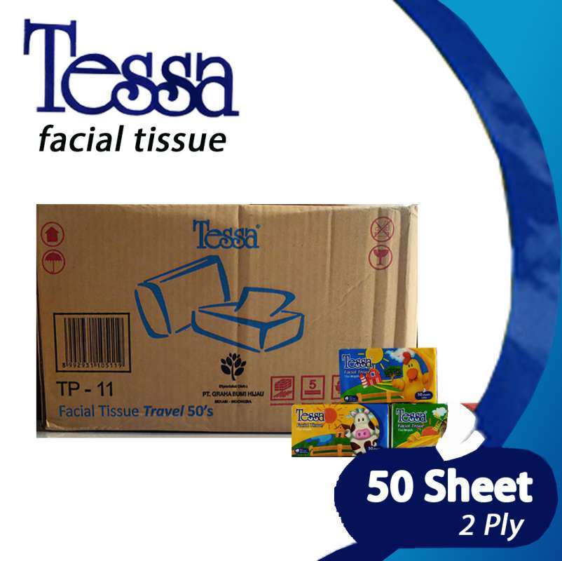 Jual Tessa Travel Pack Facial Tissue 50 Sheet 2 Ply (Harga satuan dus ...