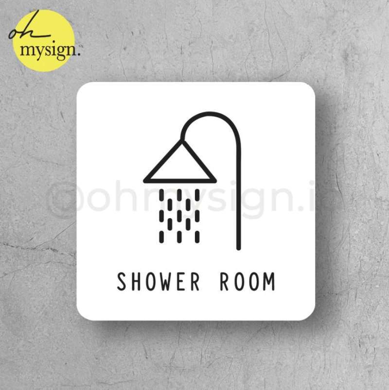 Jual Sign Shower Room Ruang Shower Akrilik UV Print Label di Seller Oh ...