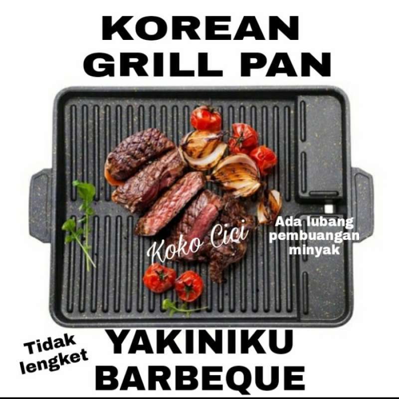 Jual Original Korean Grill Pan Yakiniku Barbeque Square Teflon Di ...