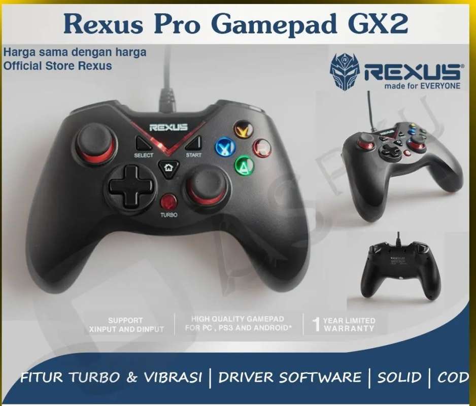 Promo Rexus Pro Wireless / Wired Gamepad GX2 / GX100 - Fitur Turbo dan ...