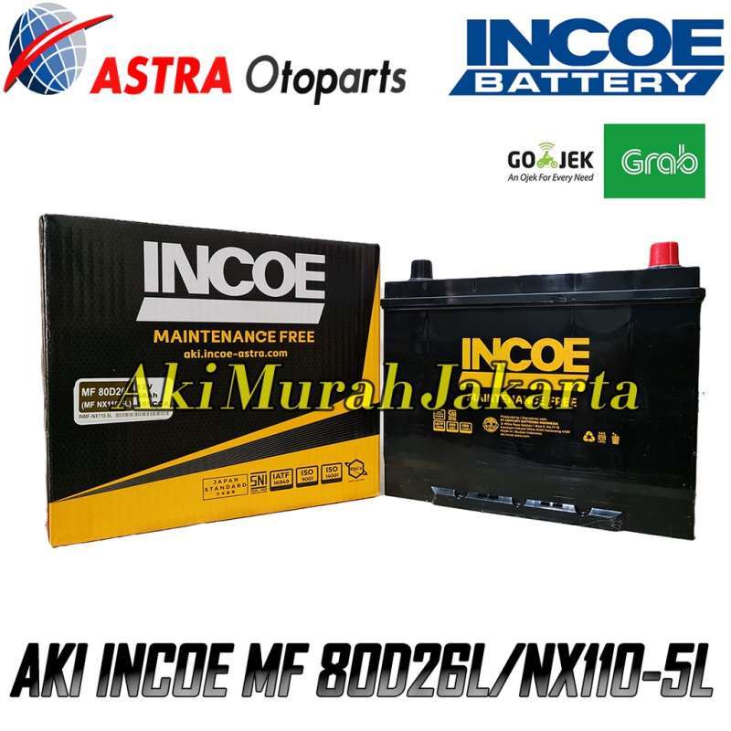 Jual Aki Mobil Toyota Prado 80D26L INCOE MF ASTRA Aki Kering 12V / 70Ah ...